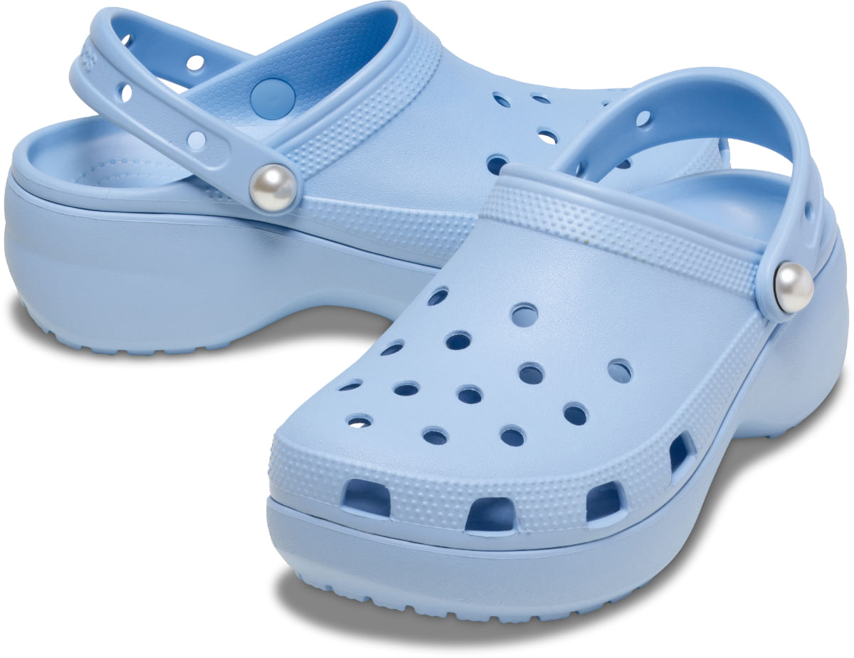 Zuecos para mujer Classic Platform Pearl Clog Blue Calcite